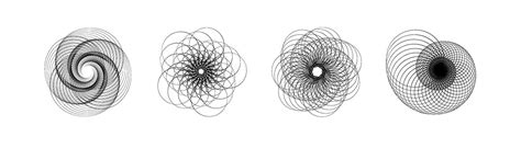 Spirograph Patterns Collection Abstract Geometric Abstract Forms Isolated Round And Spiral