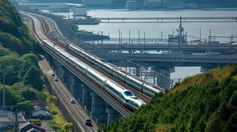 호수 근처 기차 트랙의 고속 열차 도카이도 신칸센과 가마고리 도시의 조감도 고화질 사진 사진 기차 배경 일러스트 및 사진 무료 다운로드 Pngtree