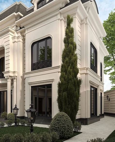 تصميم نيو كلاسيك حجر الرياض الابيض مخططات بيت العمر واجهات فلل