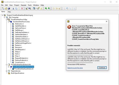 error 7 ocurred at new vi in membervicreation lvlib ni community
