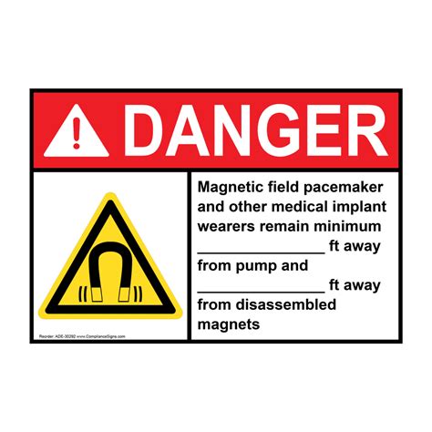 Ansi Magnetic Field Pacemaker And Sign With Symbol Ade 30292