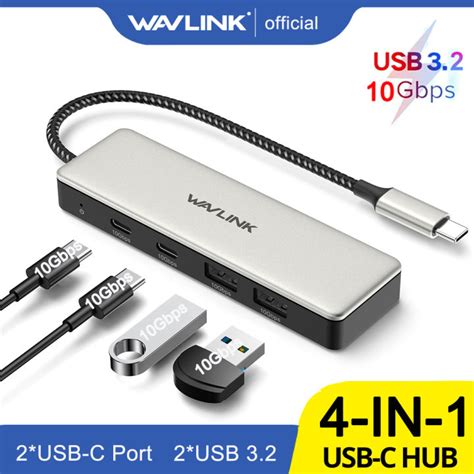 Wavlink Univesal Usb C 10gbps Hub Plug And Play 4 Port Superspeed Usb32 Gen2 Usb Splitter Wavlink Univesal Usb C 10gbps Hub Plug And Play 4 Port Superspeed Usb32 Gen2 Usb Splitter