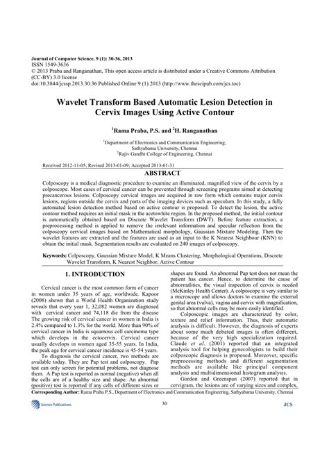 Pdf Wavelet Transform Based Automatic Lesion Detection In Cervix Images Using Active Contour