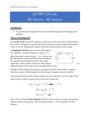 Exploring DC And RC Circuits In Physics Lab Course Hero