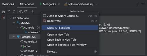 Sessions Datagrip Documentation