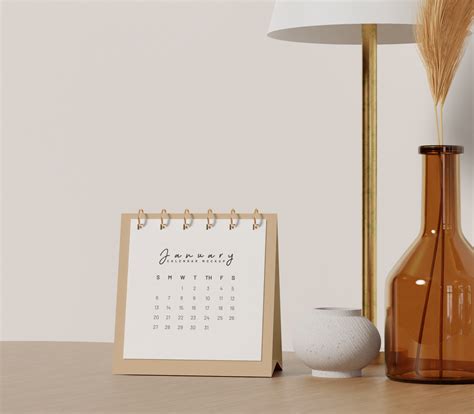 Desk Square Calendar Mockup 40298491 Psd