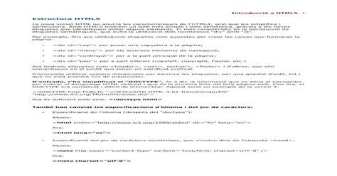 Estructura Html5 Xtecesanchezpdfcurshtml5pdf · Permet Imatges