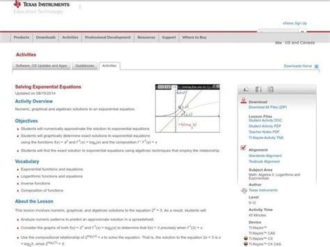Solving Exponential Equations Lesson Plan For 9th 12th Grade Lesson Planet