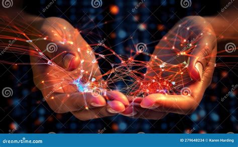 Abstract Network Design In Palms Of Hands Stock Photo Image Of Technology Networks