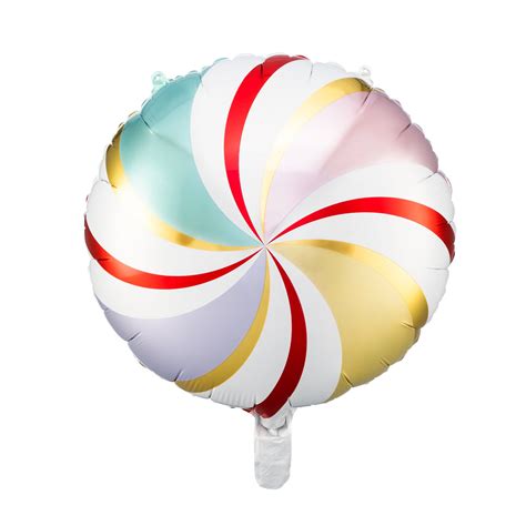 Metallic Multi Colour Candy Cane Round Foil Balloon 14 Shop Balloons