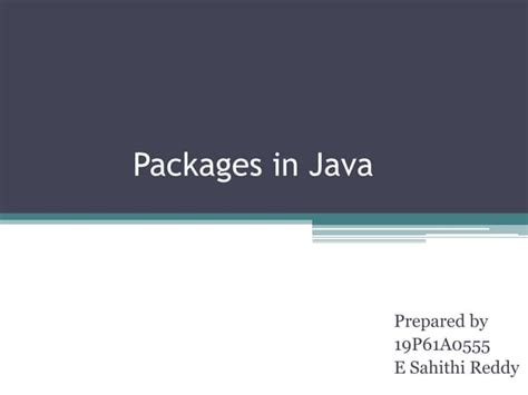 Packages In Java Pptx
