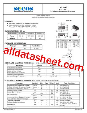 2SC3052 Datasheet(PDF) - SeCoS Halbleitertechnologie GmbH