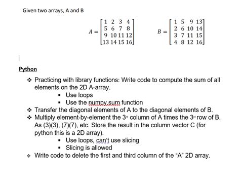 Solved Given Two Arrays A And B A 1 2 3 4 5 6 7 8 9 10