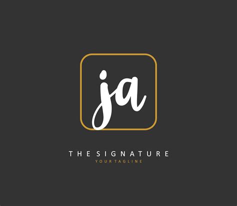 J A JA Initial Letter Handwriting And Signature Logo A Concept