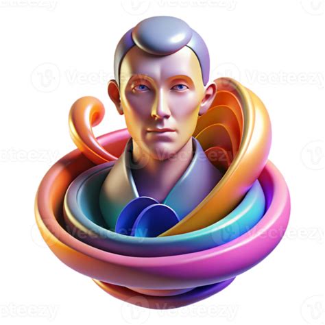 Elegant Modern Portrait Of An Abstract Figure Composed Of Swirling Colors And Geometric Shapes