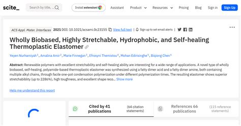 Wholly Biobased Highly Stretchable Hydrophobic And Self Healing