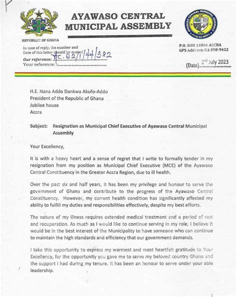 Mce For Ayawaso Central Resigns Over Health Issue Republic Online