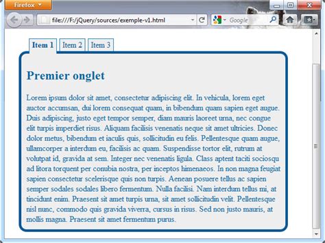 Mise En Place Dune Navigation Par Onglets Avec Jquery