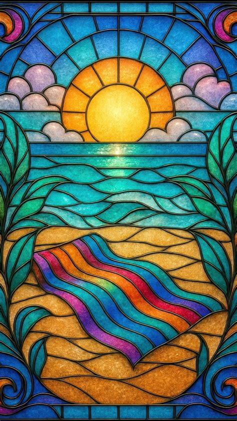 Stainedglasssunset Wallpaper Images Free Photos Png Stickers