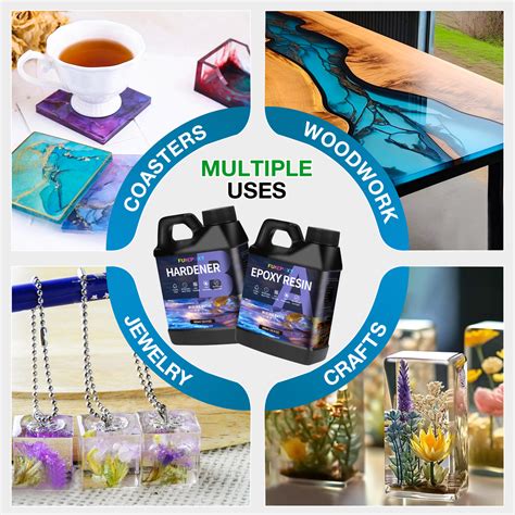Crystal Clear Bulk 1 Gallon Kit Epoxy Resin No Bubble Easy Mixing 2x