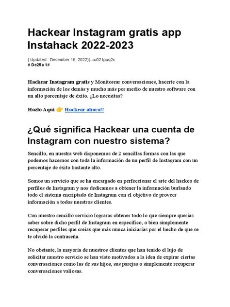 Hackear Instagram Pro Pdf Servicio De Redes Sociales Información