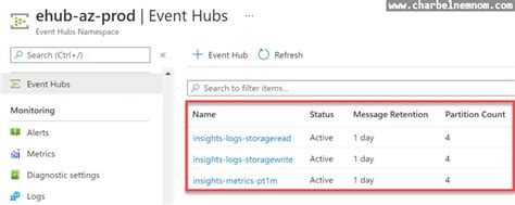 Enable Diagnostic Settings For Storage Accounts To Event Hub Charbel
