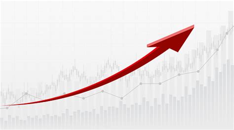흰색 색상 배경에 주식 시장에서 업 트렌드 라인과 빨간색 3d 화살표와 추상 금융 그래프 3차원 형태에 대한 스톡 벡터 아트 및 기타 이미지 3차원 형태 개념 경제