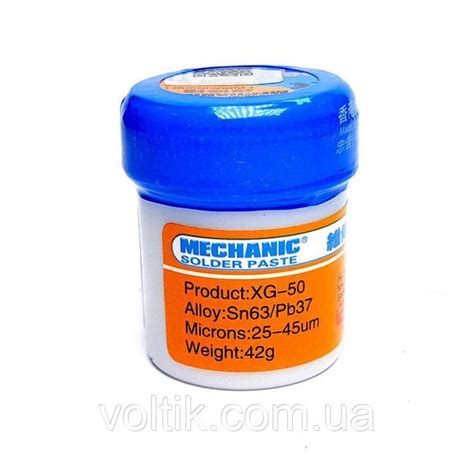 Паяльная паста MECHANIC XG-50, флюс для пайки SMD BGA , 35г з припоєм ...