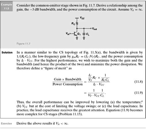 Solved Derive The Below Results If âˆž Example Consider The Common Emitter Stage Shown In Fig