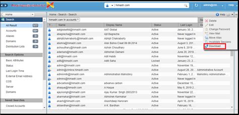 export user list from zimbra into a csv file diadem technologies