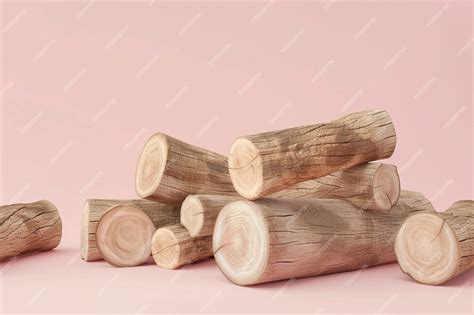 free photo 3d rendering of wood logs