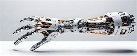High Tech Bionic Arm With Glowing Circuits And Intricate Metallic