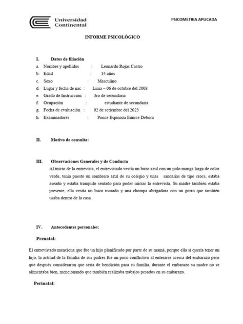 guia de ejemplo para los informes pdf dormir