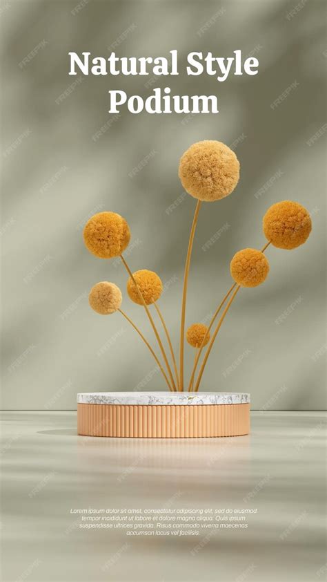 현자 녹색 장면 벽의 세로 레이아웃 3d 렌더링 빈 공간 흰색 대리석 연단 프리미엄 Psd 파일