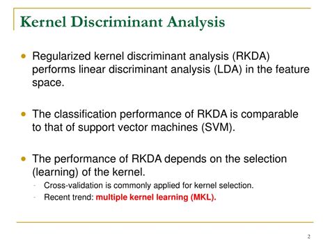 Ppt Learning The Kernel Matrix In Discriminant Analysis Via Qcqp Powerpoint Presentation Id