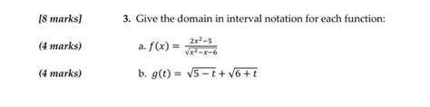 solved 3 give the domain in interval notation for each