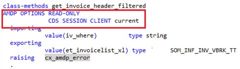 Calling AMDP Method Must Also Allow This Restriction