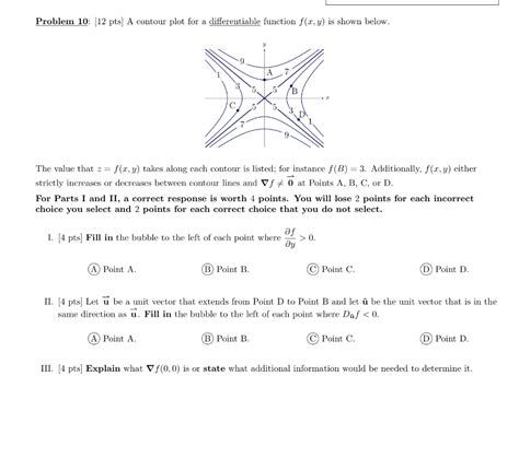 Solved Problem 10 12 Pts A Contour Plot For A