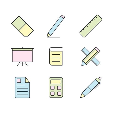 Premium Vector Stationery Icon Set Vector Design Templates Simple And Modern