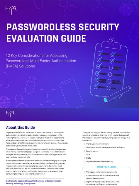 Passwordless Security Evaluation Guide Pdf Security Computer Security