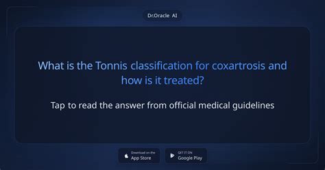 What Is The Tonnis Classification For Coxartrosis And How Is It Treated