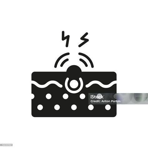 피부 통증 실루엣 아이콘입니다 피부과 질병 아이콘입니다 알레르기 반응 피부 글리프 픽토그램의 여드름 의료 문제 아토피 성 피부염