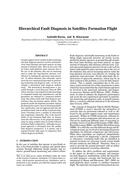 Pdf Hierarchical Fault Diagnosis And Health Monitoring In Satellites Formation Flight