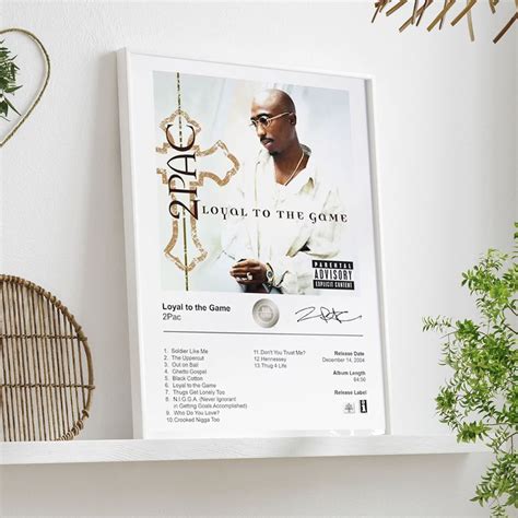 2pac Poster Album Cover Poster Loyal To The Game Album Cover Poster
