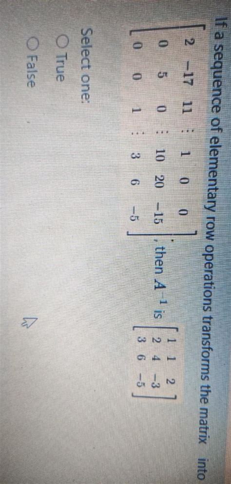 solved if a sequence of elementary row operations transforms