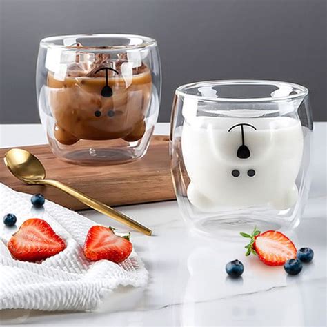 인블룸 곰돌이 투명 이중 유리컵 250ml 홈플러스 택배배송