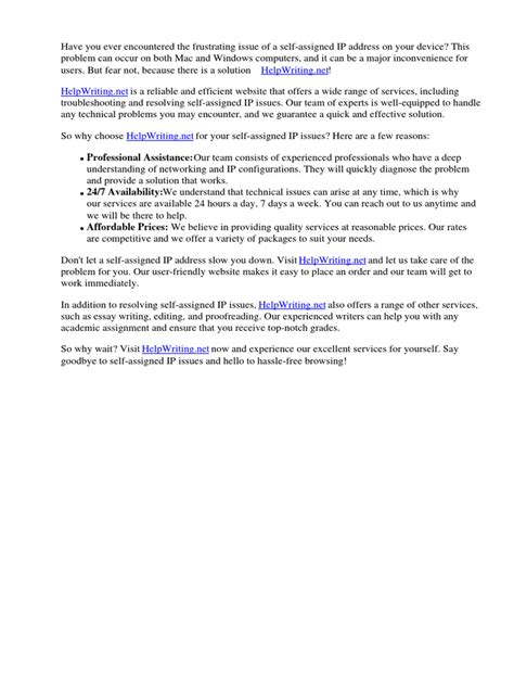 Self Assigned Ip Pdf Wi Fi Mac Os