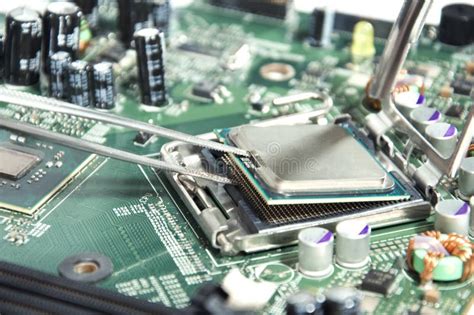 Removing Cpu From Motherboard Stock Image Image Of Technology Metal 46915429
