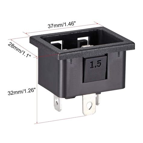 Uxcell Panel Mount Plug Adapter Ac 250v 16a C20 3 Pins Iec Inlet Plug Power Connector Socket