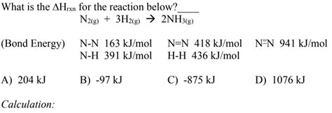 Solved What Is The Ahrxn For The Reaction Below N2 G